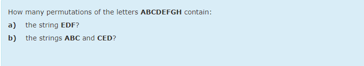 Solved How many permutations of the letters ABCDEFGH | Chegg.com