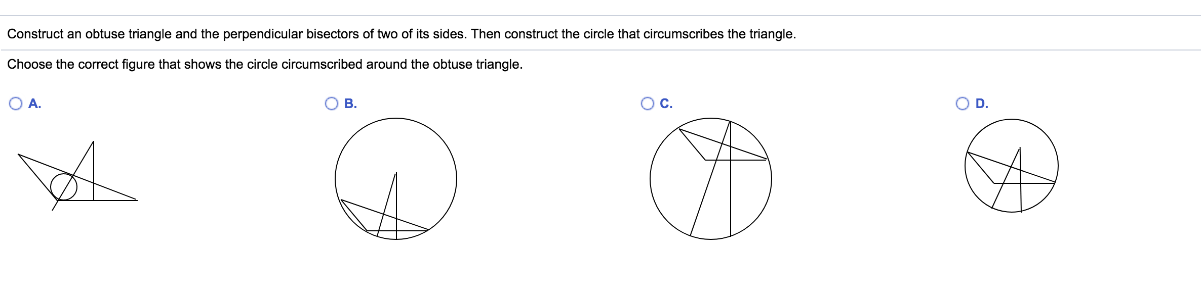 Solved Construct an obtuse triangle and the perpendicular | Chegg.com