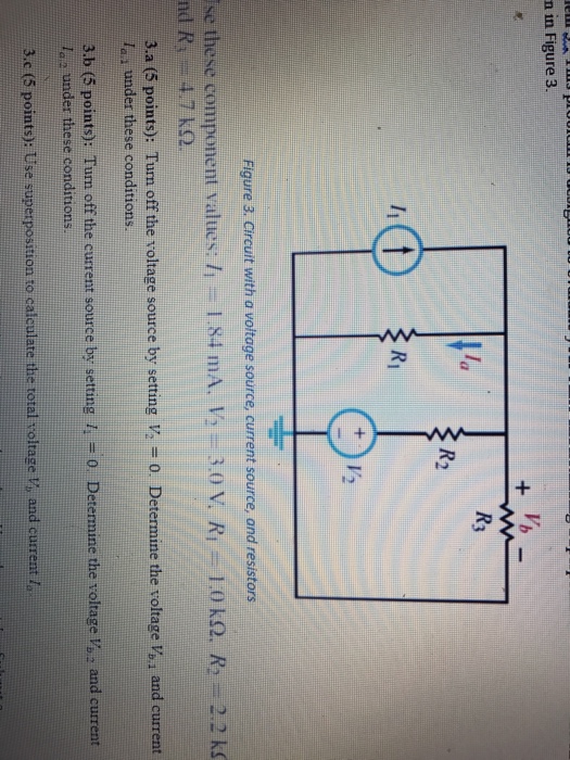 Solved n in Figure 3. R3 R2 Ri Figure 3. Circuit with a | Chegg.com