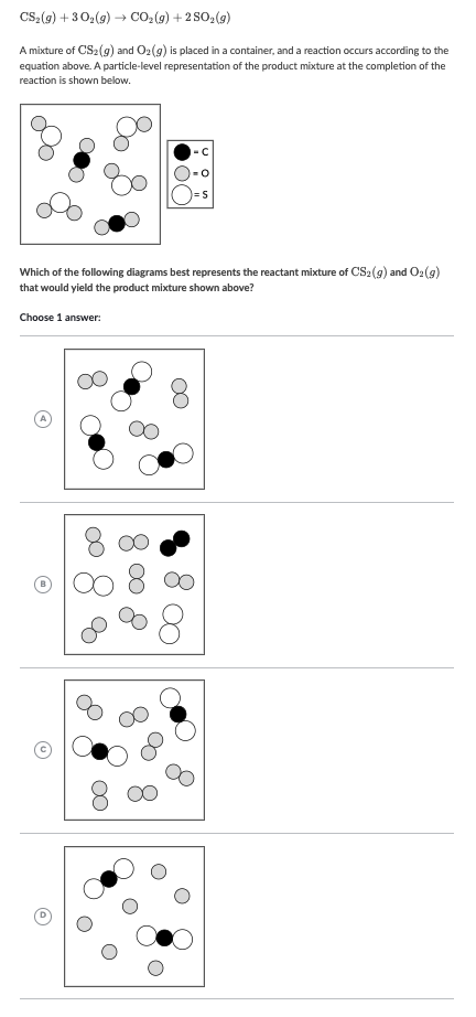 Solved CS2(g)+3O2(g)→CO2(g)+2SO2(g) A mixture of CS2(g) and | Chegg.com