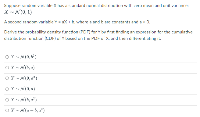 Solved Suppose random variable X has a standard normal | Chegg.com