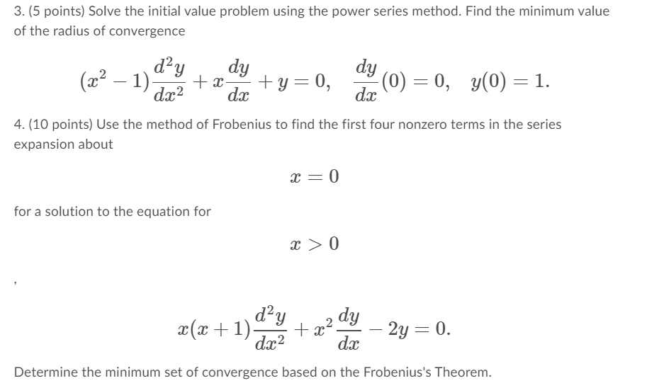 3. (5 points) Solve the initial value problem using | Chegg.com