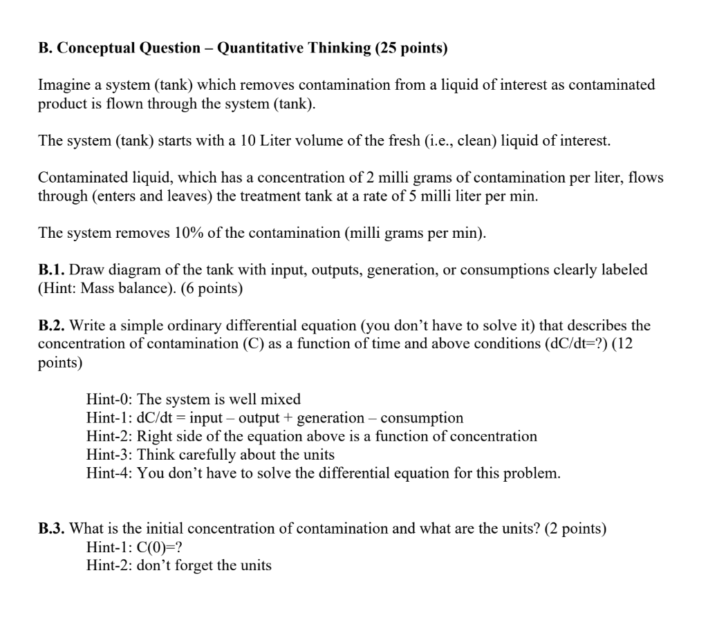 Solved B. Conceptual Question - Quantitative Thinking (25 | Chegg.com