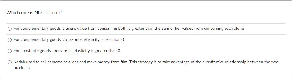 Solved Which one is NOT correct? For complementary goods, a | Chegg.com