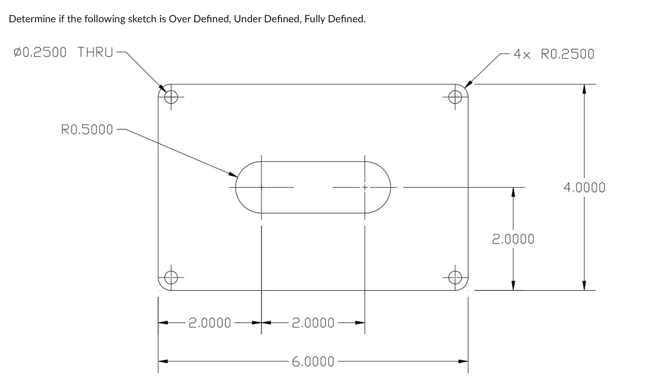 Solved Determine if the following sketch is Over Defined, | Chegg.com