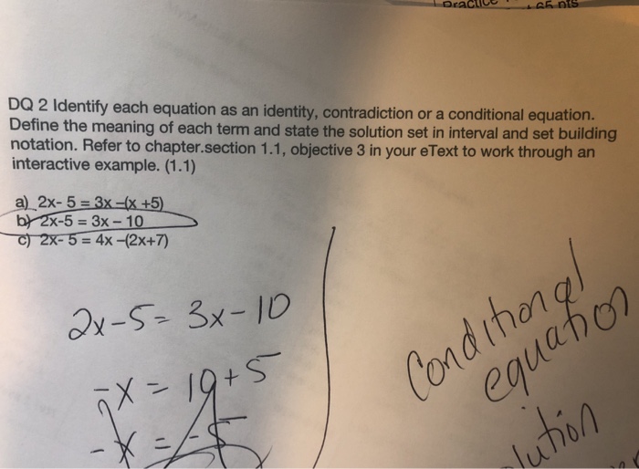 Solved DQ 2 Identify each equation as an identity, | Chegg.com
