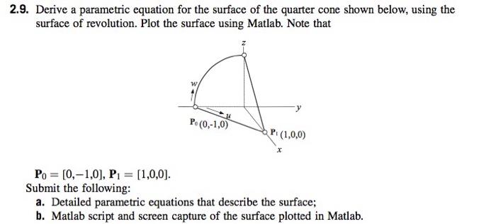 Solved 2.9. Derive a parametric equation for the surface of | Chegg.com