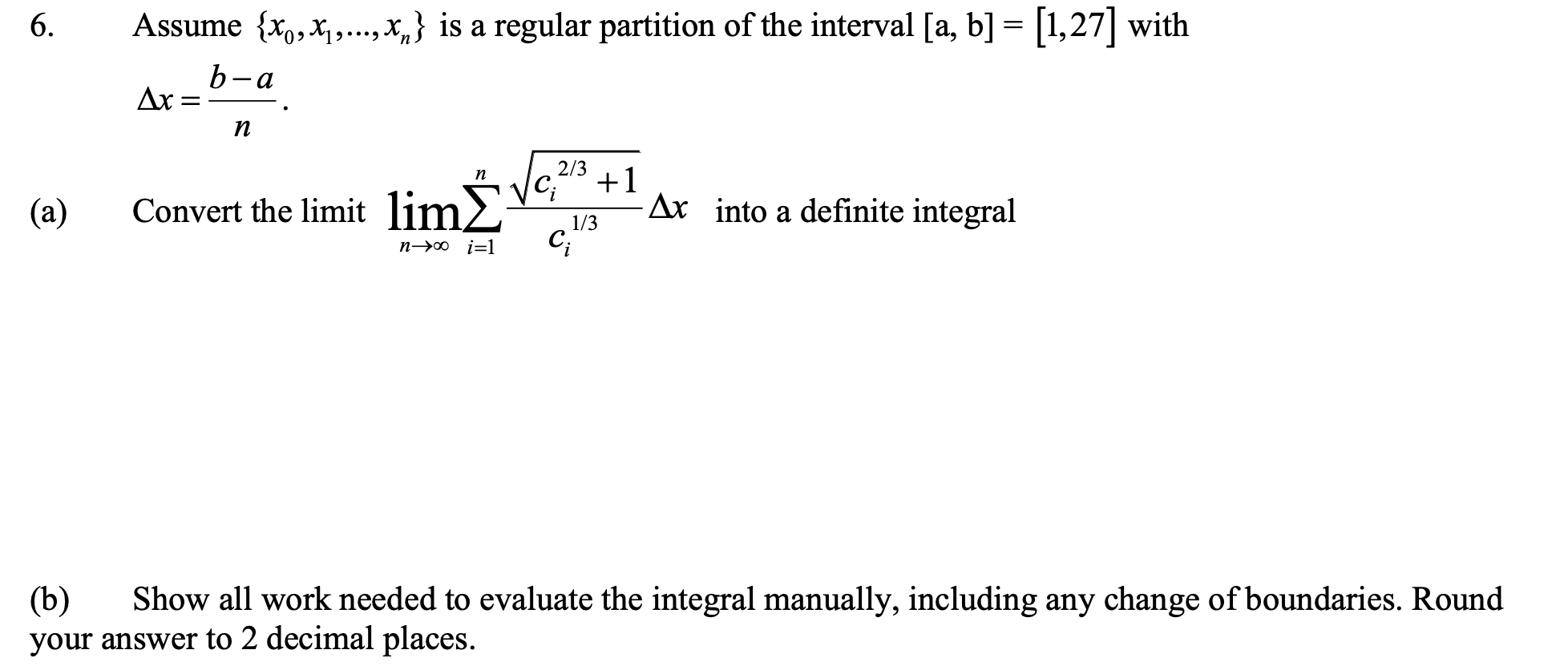 Solved 6. Assume {x0,x1,…,xn} is a regular partition of the | Chegg.com
