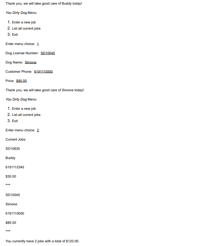 Solved Functional Requirements: Create a menu-driven program | Chegg.com