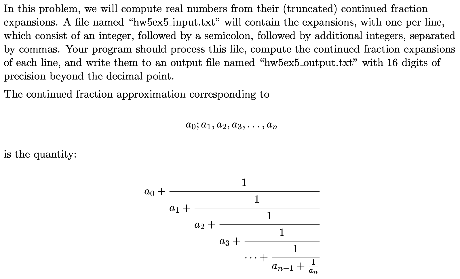Solved In this problem, we will compute real numbers from | Chegg.com