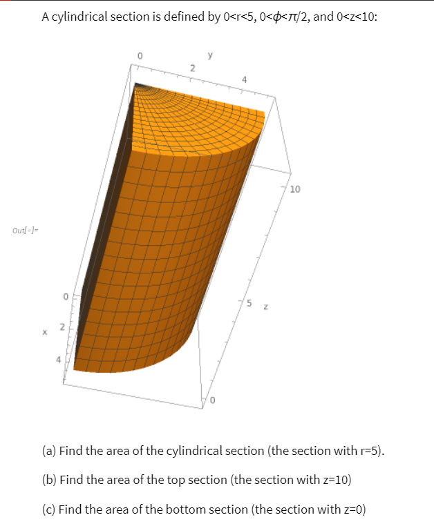 Solved A cylindrical section is defined by 0 | Chegg.com