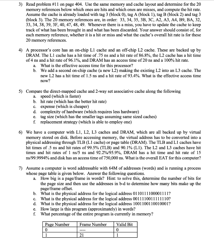 Solved 3) Read problem \#11 on page 404 . Use the same | Chegg.com