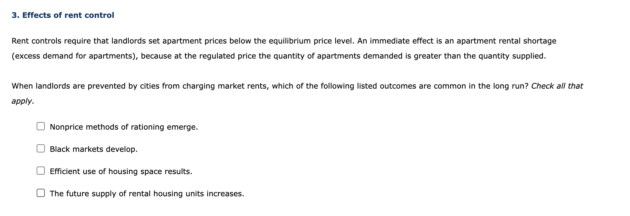 Solved 3. Effects of rent control Rent controls require that | Chegg.com Solved 3. Effects of rent control Rent controls require that | Chegg.com