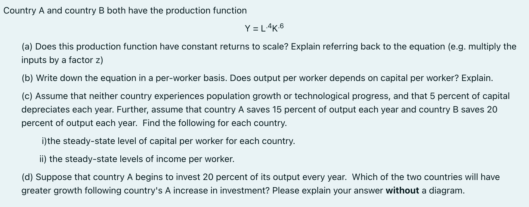 Solved Country A and country B both have the production | Chegg.com