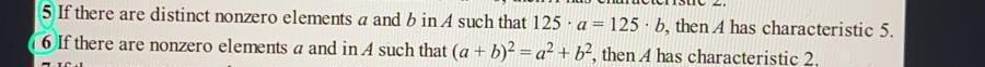 Solved 5 If there are distinct nonzero elements a and b in A | Chegg.com