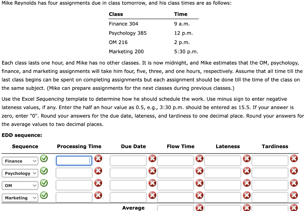Each class lasts one hour, and Mike has no other | Chegg.com