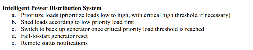 Solved Intelligent Power Distribution System a. Prioritize | Chegg.com