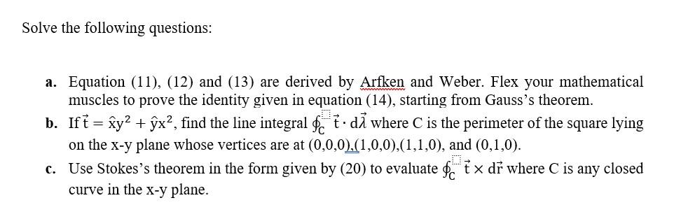 Solve the following questions: a. Equation (11), (12) | Chegg.com