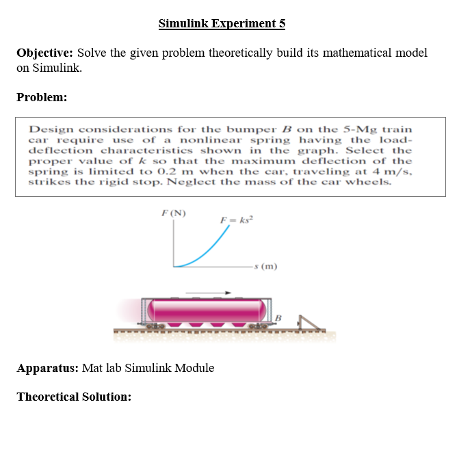 Solved Simulink Experiment 5 Objective: Solve the given | Chegg.com