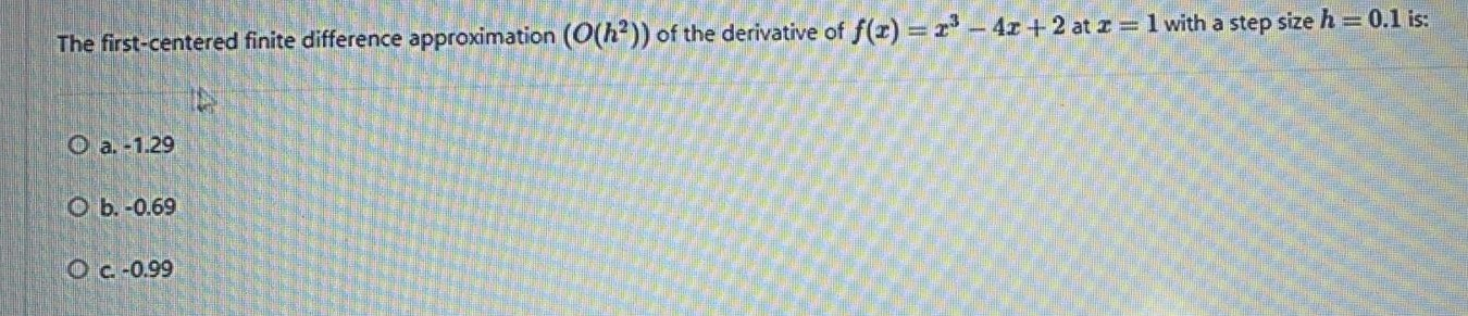 Solved The first-centered finite difference approximation | Chegg.com