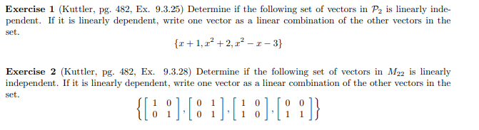 Solved Exercise 1 (Kuttler, pg. 482, Ex. 9.3.25) Determine | Chegg.com
