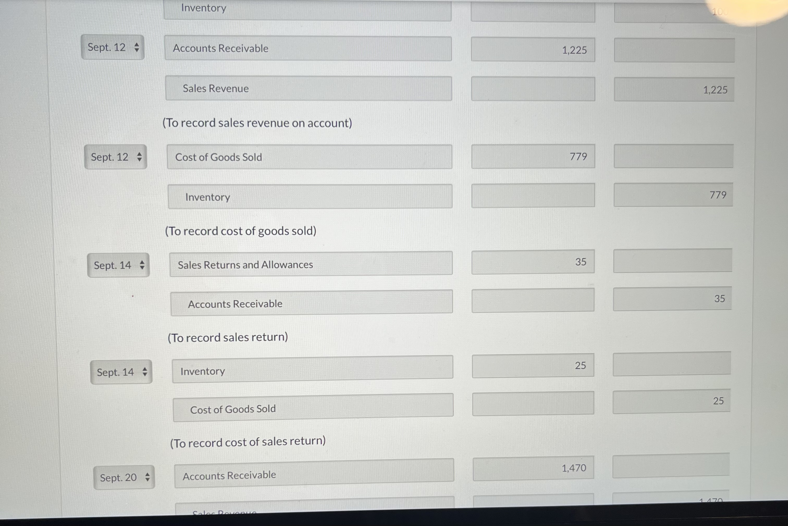 Solved Journalize the September transactions. (Credit | Chegg.com