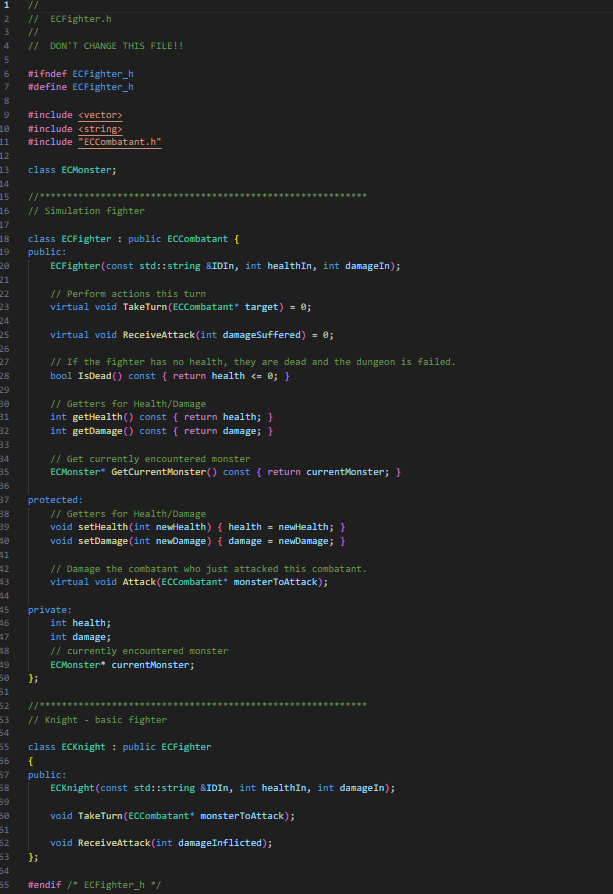 Solved I am writing a dungeon simulation in c++ which uses | Chegg.com