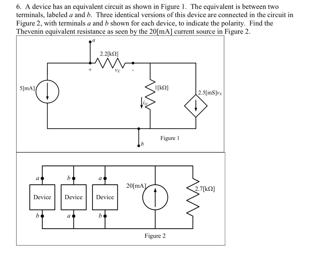 Solved 6. A device has an equivalent circuit as shown in | Chegg.com