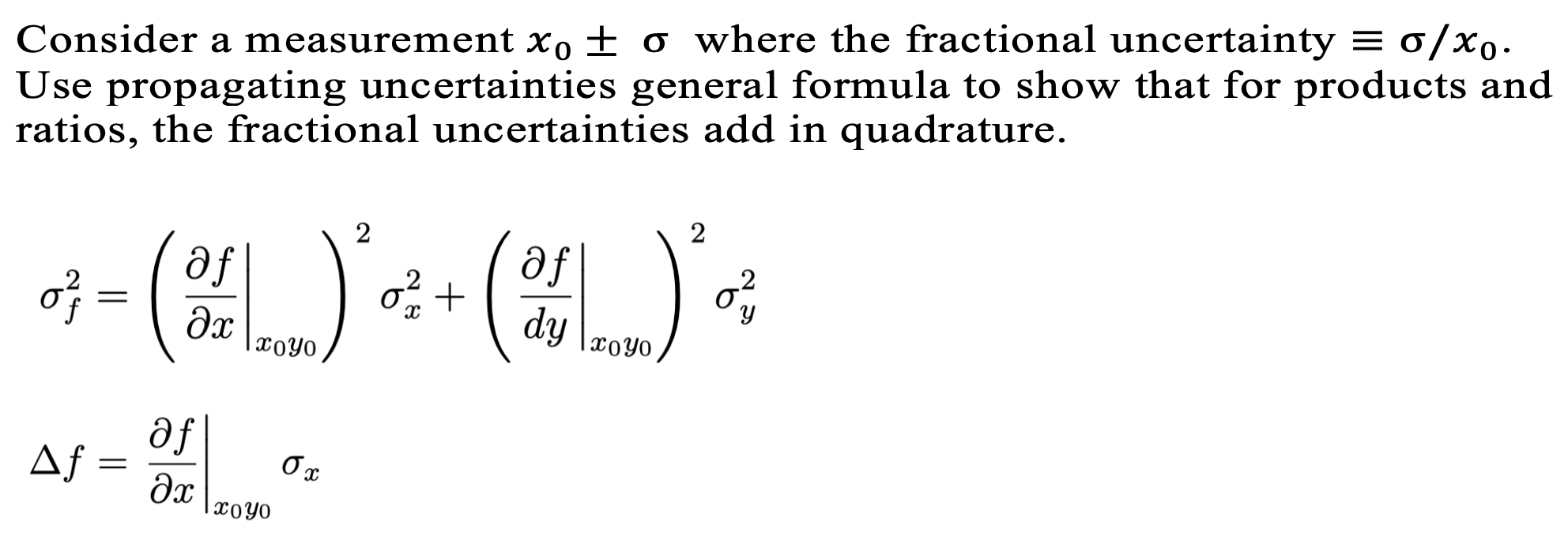 Solved Consider a measurement xo to where the fractional | Chegg.com