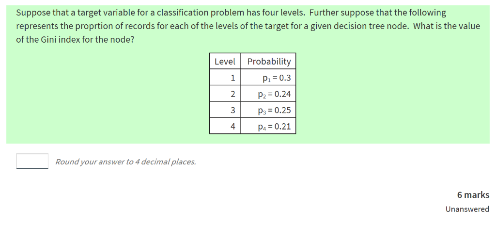 Solved Suppose that a target variable for a classification | Chegg.com