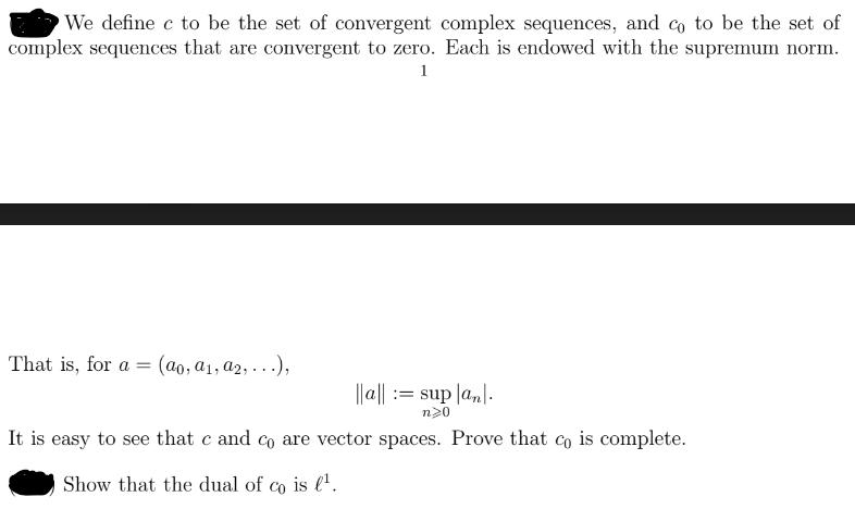 Solved We define c to be the set of convergent complex | Chegg.com