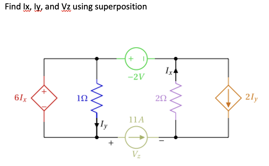 Solved Find lw,l,y, and Vz using superposition | Chegg.com