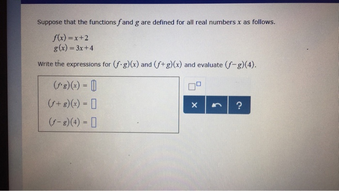 Solved Suppose that the functions fand g are defined for all | Chegg.com