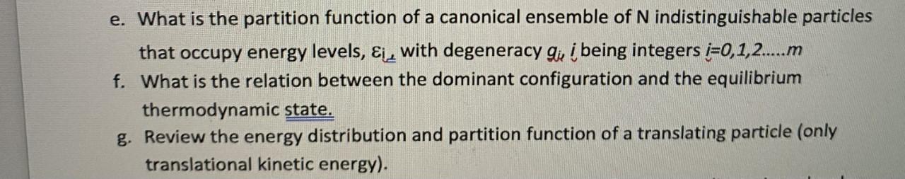 Solved e. What is the partition function of a canonical | Chegg.com