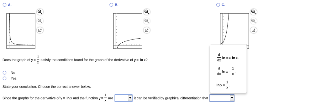Solved Use graphical differentiation to veytha Inx Graph the | Chegg.com