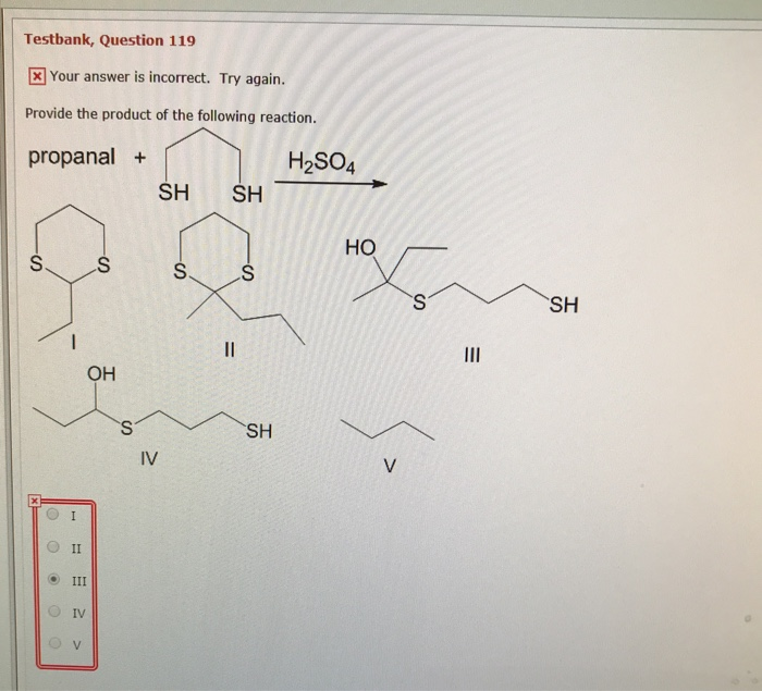 Solved Testbank, Question 075 Predict the product for the | Chegg.com