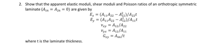 Solved Show that the apparent elastic moduli, shear moduli | Chegg.com