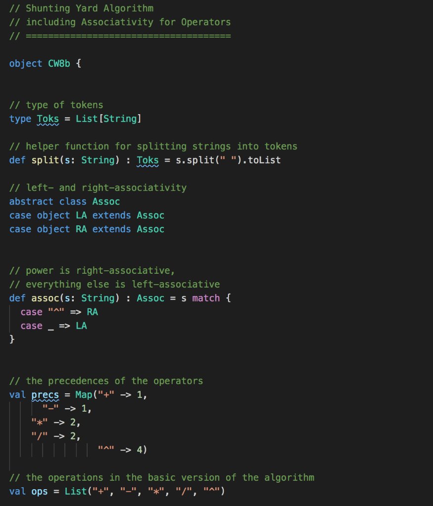 Solved Implement the shunting yard algorithm by | Chegg.com