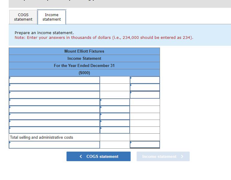 Solved Income statementPrepare an income statement. Note: | Chegg.com