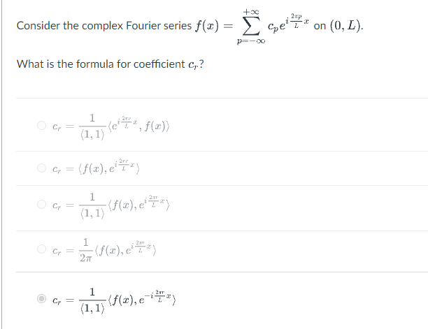 Solved Consider the complex Fourier series | Chegg.com Solved Consider the complex Fourier series | Chegg.com