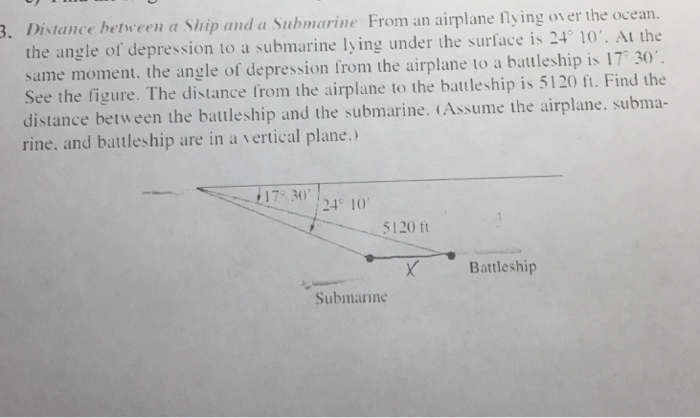 Solved 3. Distance between a Ship and a Submarine From an | Chegg.com