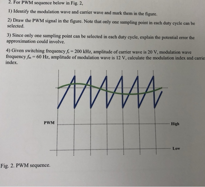Solved 2 For Pwm Sequence Below In Fig 2 1 Identify The 