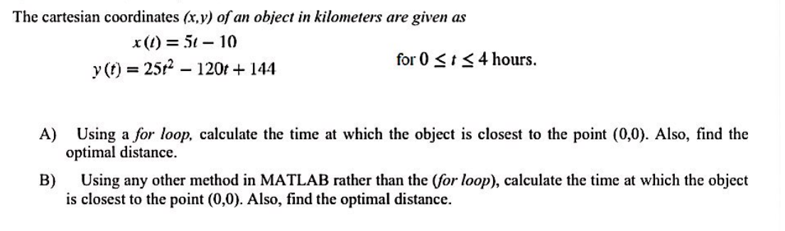 Solved The cartesian coordinates (x,y) of an object in | Chegg.com