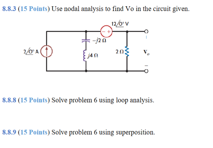 Solved 8.8.3 (15 Points) Use nodal analysis to find Vo in | Chegg.com