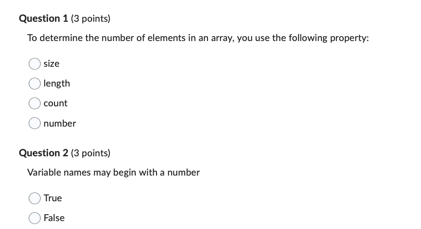 Solved To determine the number of elements in an array, you | Chegg.com