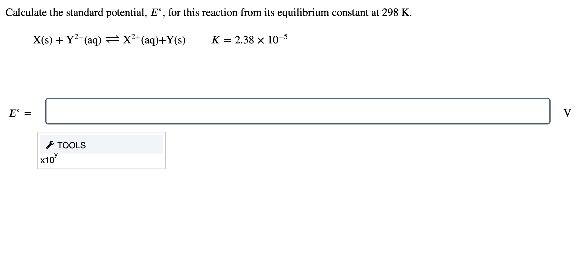 Solved Calculate the standard potential, Eº, for this | Chegg.com
