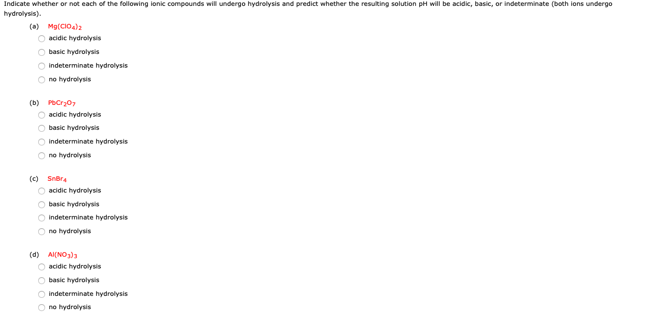 Solved Indicate whether or not each of the following ionic | Chegg.com