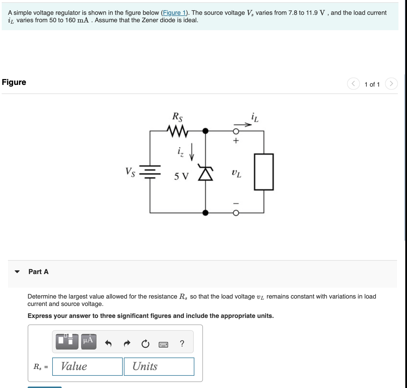 Solved A simple voltage regulator is shown in the figure | Chegg.com