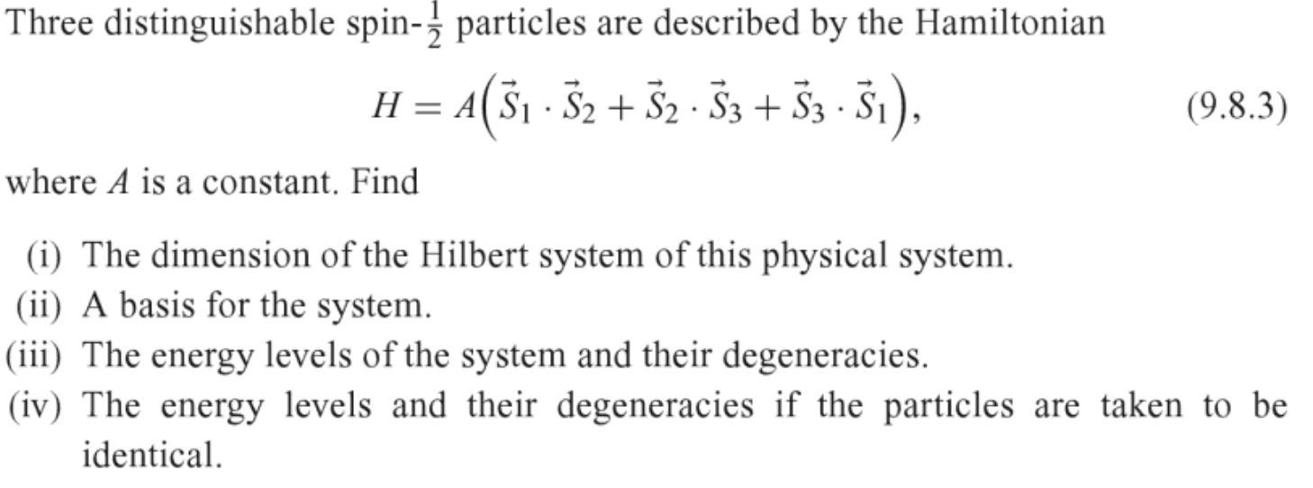 Solved Three distinguishable spin- z particles are described | Chegg.com