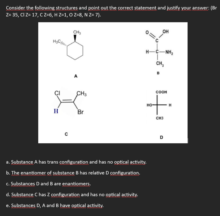 Solved Consider the following structures and point out the | Chegg.com